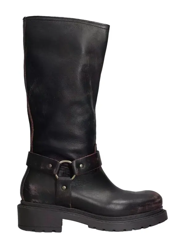 METISSE 55mm Leather Boots - Brown