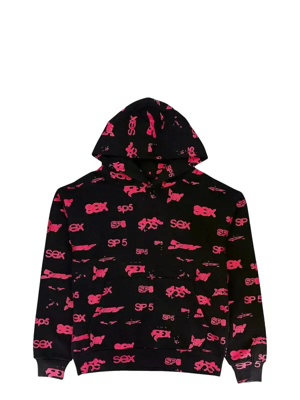 SP5DER Graphic-print Hoodie - Black