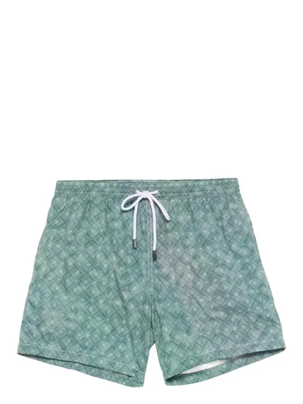 BARBA NAPOLI Graphic-print Swim Shorts - Green