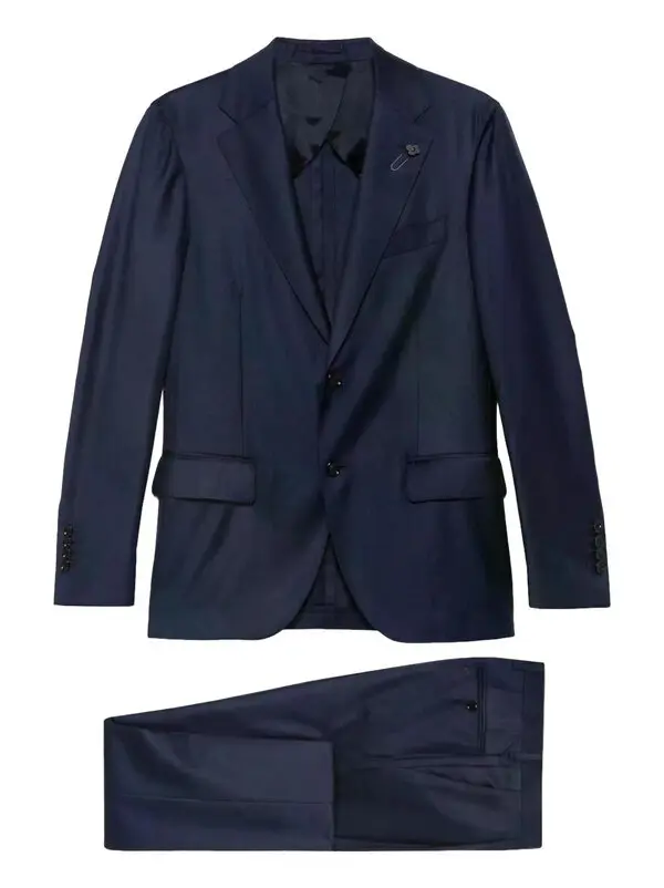 LARDINI Brooch-detail Suit - Blue