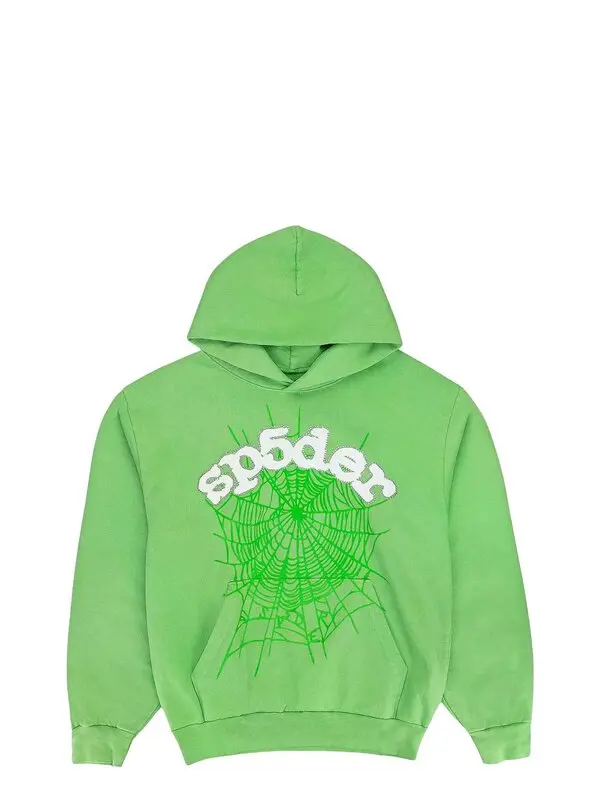 SP5DER Graphic Print Web Hoodie - Green