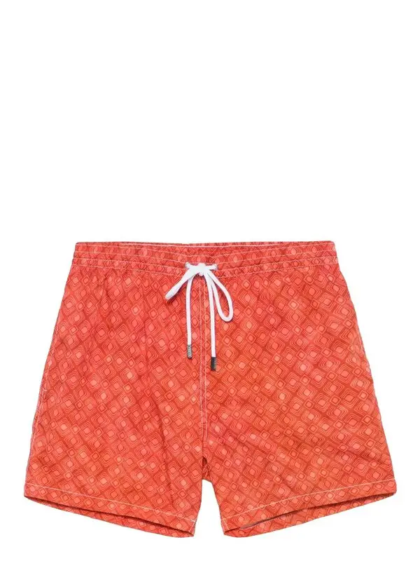 BARBA NAPOLI Graphic-print Swim Shorts - Red