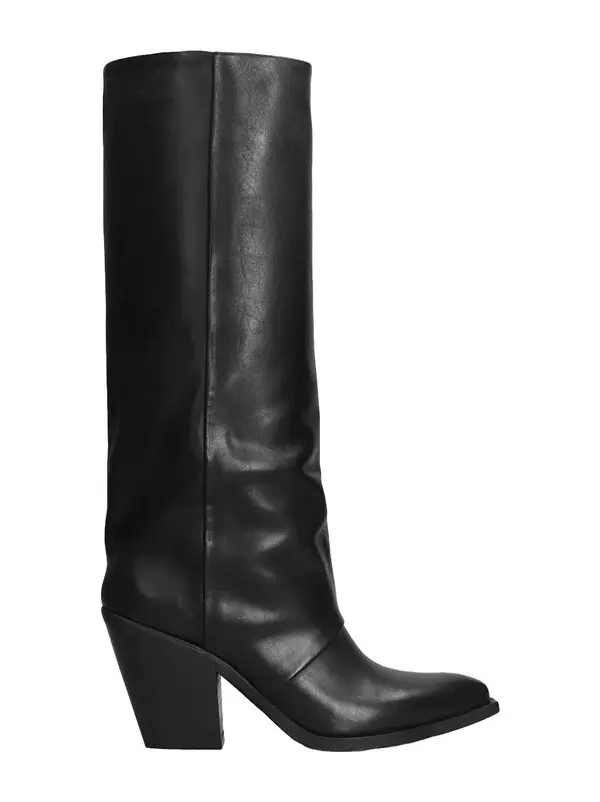 METISSE 85mm Leather Boots - Black