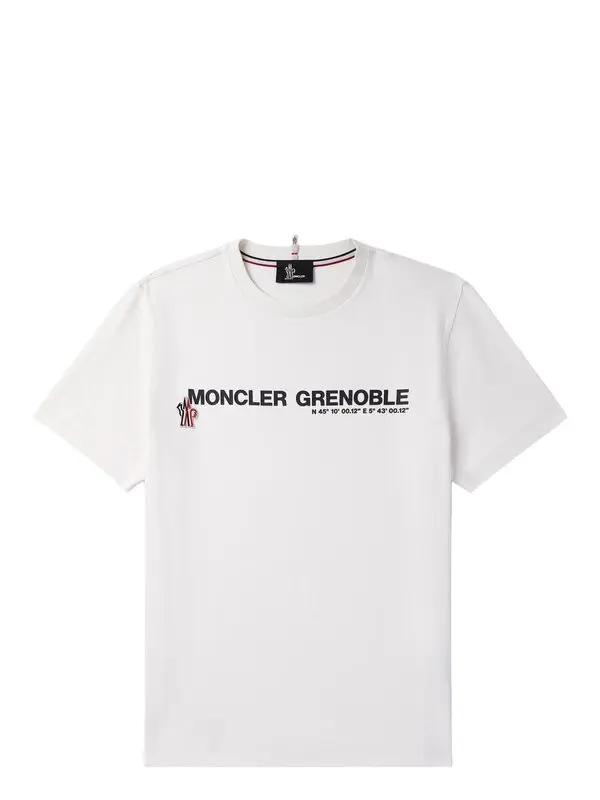 Moncler Day-namic Logo-appliquéd Stretch-cotton Jersey T-shirt - White