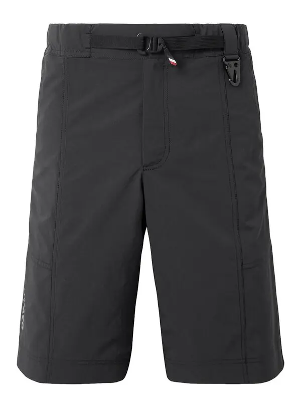 Moncler Straight-leg Belted Shell Shorts - Black