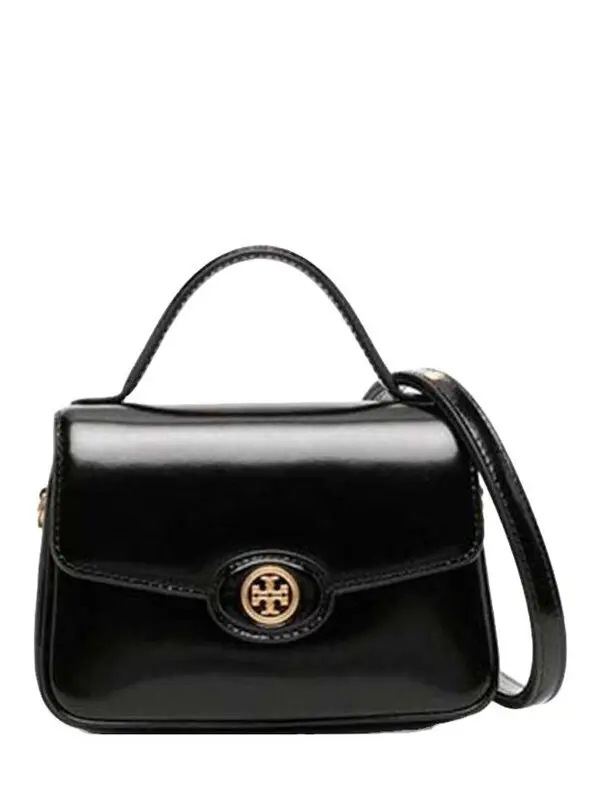 Tory Burch Robinson Spazzolato Small Top Handle - Black