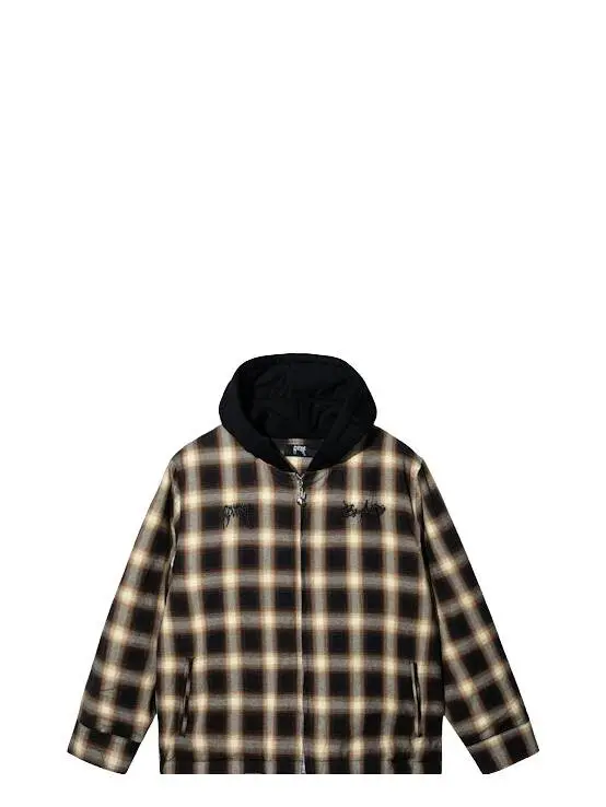 REVENGE Xxxtentacion Kill Hooded Flannel - Brown/black