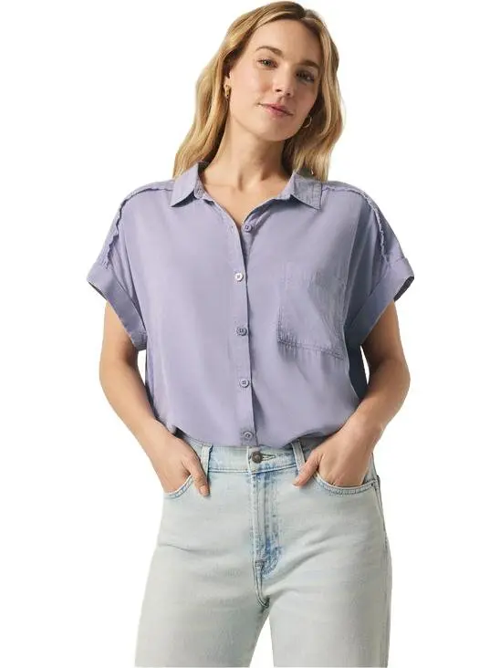 Splendid Short Sleeve Paige Shirt - Natural