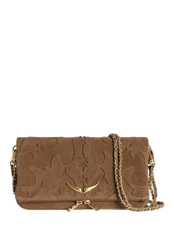 Zadig&Voltaire Rock Suede Clutch - Brown