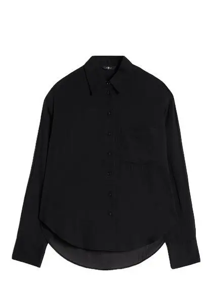 7 For All Mankind Oversized Button-down Shirt - Black