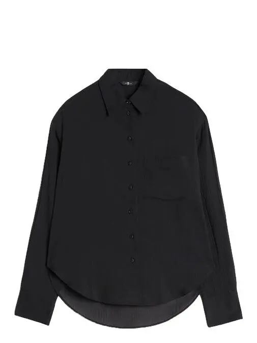 7 For All Mankind Oversized Button-down Shirt - Black