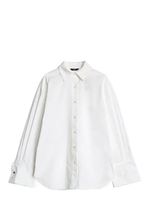 7 For All Mankind Poplin Oversized Shirt - White