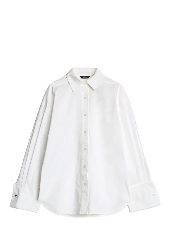 7 For All Mankind Poplin Oversized Shirt - White