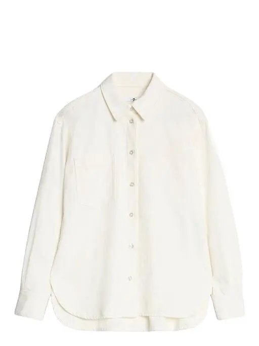 7 For All Mankind Linen Blend Easy Shirt - White