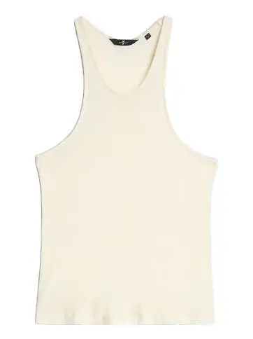 7 For All Mankind Racer Front Tank - White