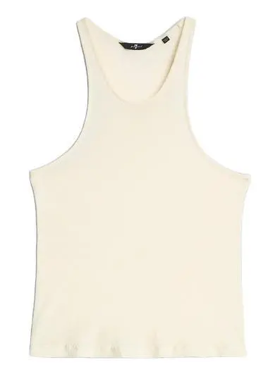 7 For All Mankind Racer Front Tank - White