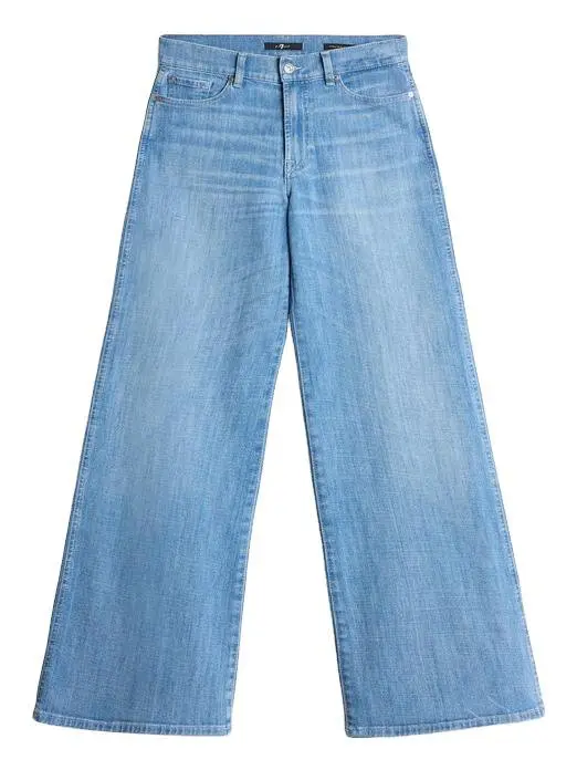 7 For All Mankind Left Hand Cropped Lotta Jeans - Denim