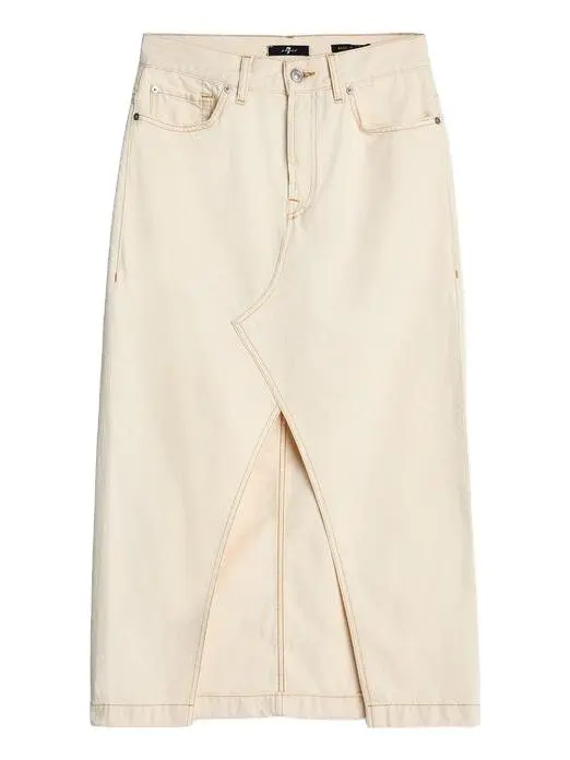 7 For All Mankind Midi Skirt - Denim