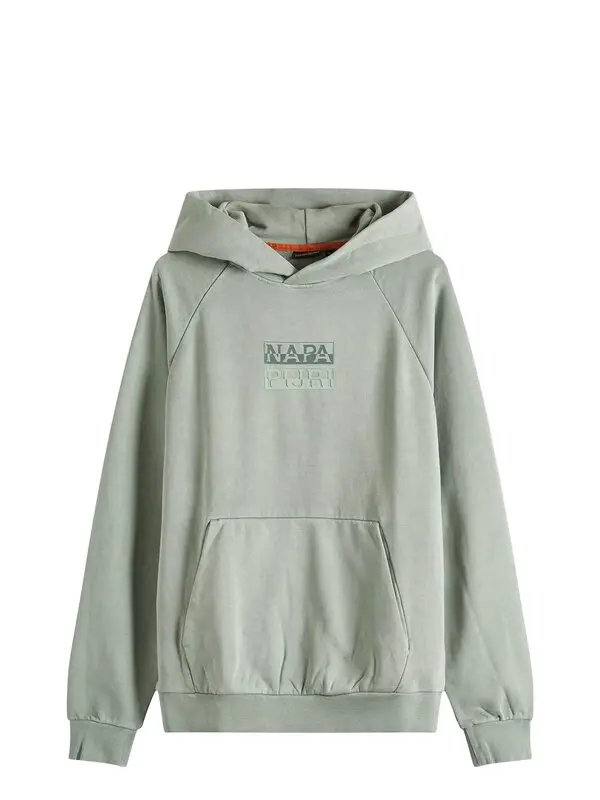 NAPAPIJRI Split Logo Hoodie - Green Mil G1