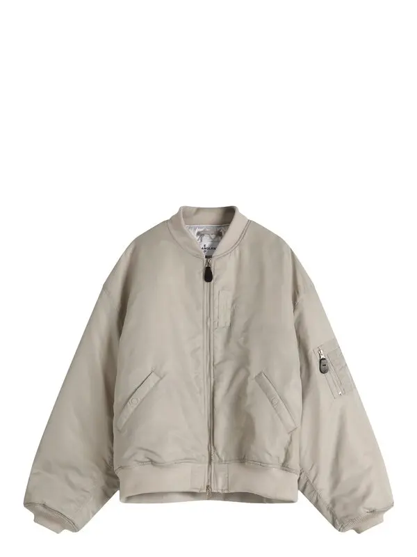 ANGLAN X Parachute Ruched Bomber Jacket - Grey
