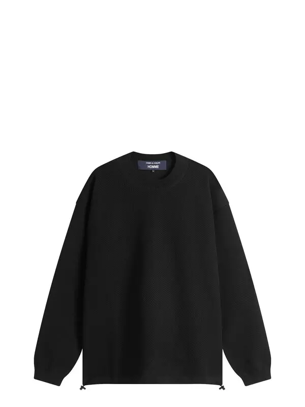 Comme Des Garçons Mesh Pattern Crew Sweat - Black 1