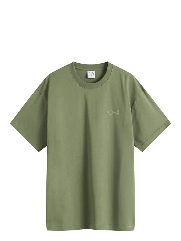 POLAR SKATE CO. Stroke Logo Contrast T-shirt - Moss Green