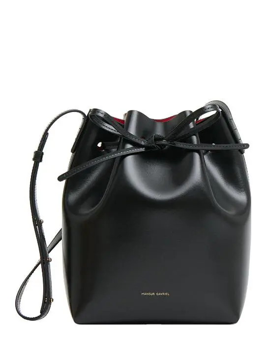 MANSUR GAVRIEL Mini Bucket Bag - Spazzolato/black/flamma