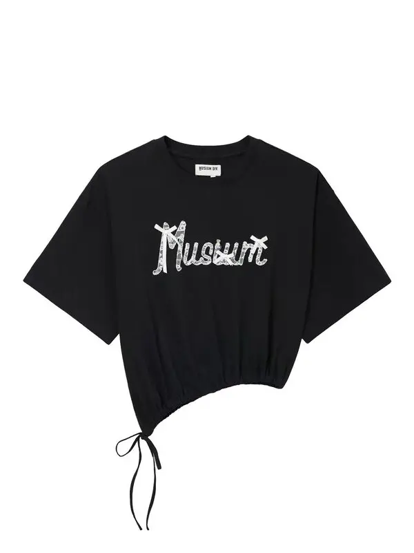 MUSIUM DIV. Logo-embroidered T-shirt - Black