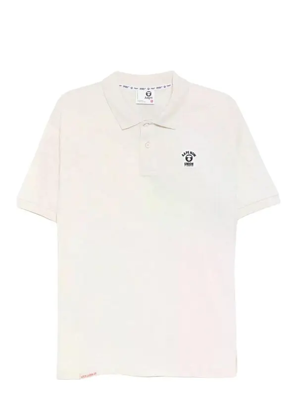 AAPE BY *A BATHING APE® Moonface Logo Polo Shirt - Neutrals