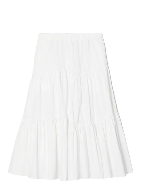 Tory Burch Cotton Midi Skirt - White