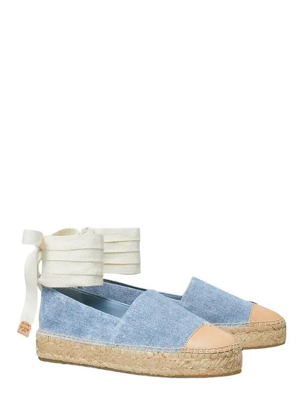 Tory Burch Cap-toe Espadrille - Blue Cloud/brushed Almond