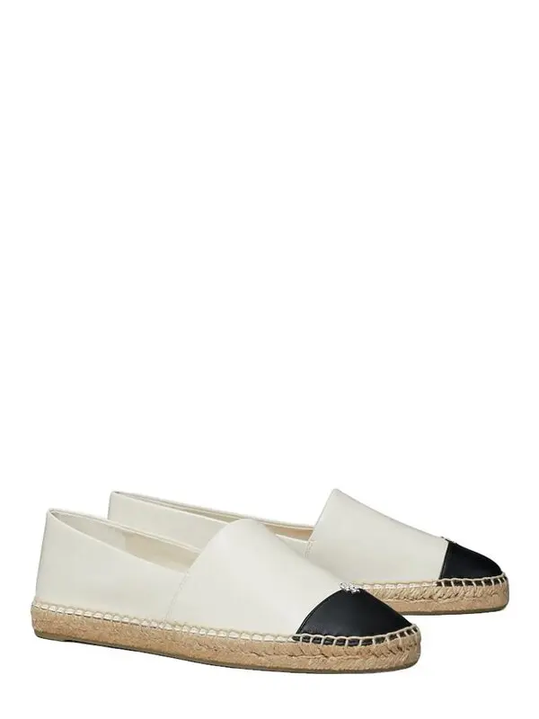 Tory Burch Cap-toe Espadrille - Light Cream/perfect Black