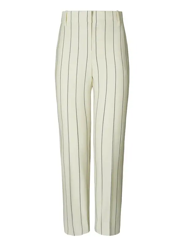 Tory Burch Wool Performance Golf Pant - New Ivory Light Stripe