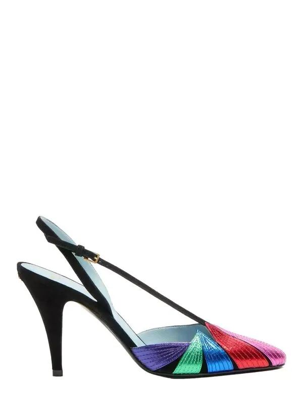 Valentino Garavani 90mm Foliefoliage Slingback Pumps - Pink
