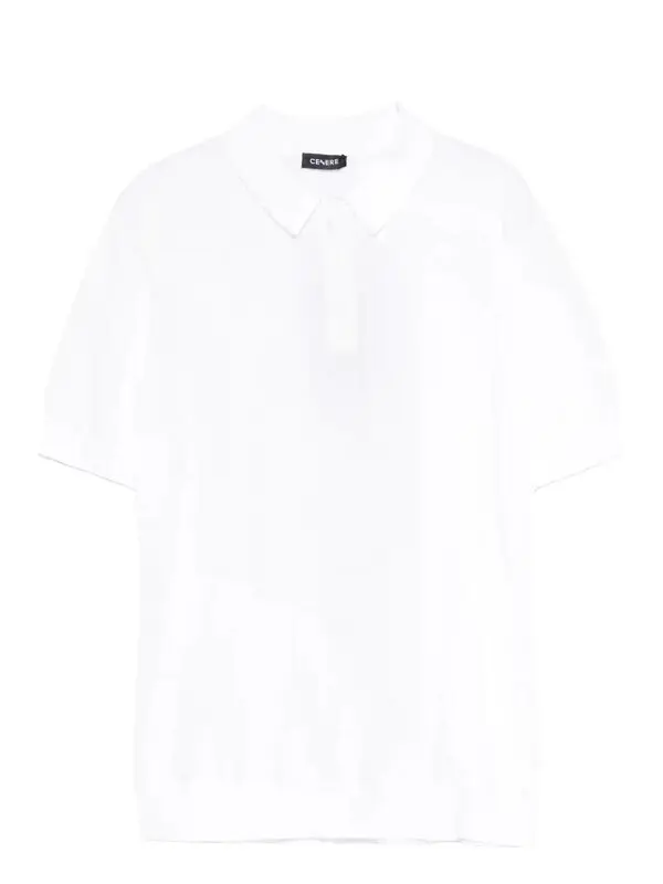 CENERE GB Knitted Polo Shirt - White