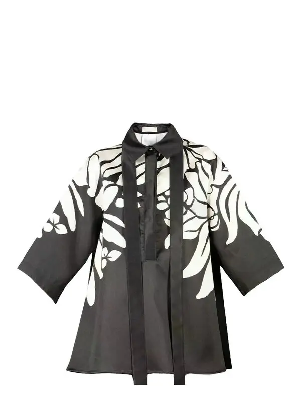 Elie Saab Floral-print Blouse - Black