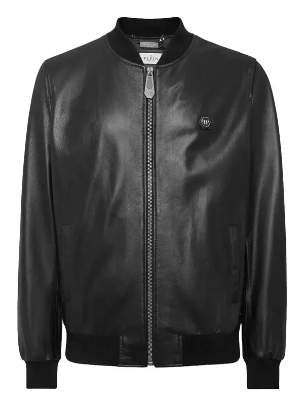 Philipp Plein Skull-motif Leather Jacket - Black