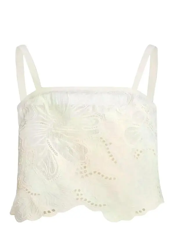 Elie Saab Floral-lace Tank Top - White