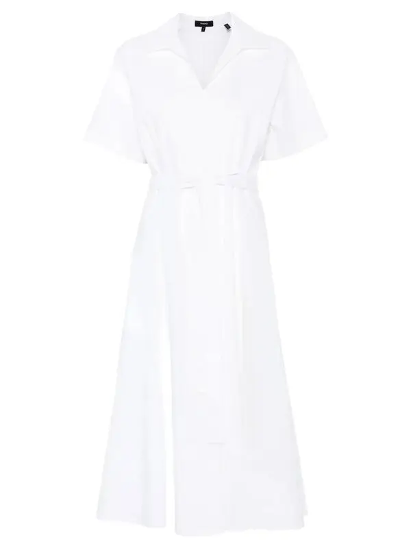 Theory Short-sleeve Midi Shirt Dress - White