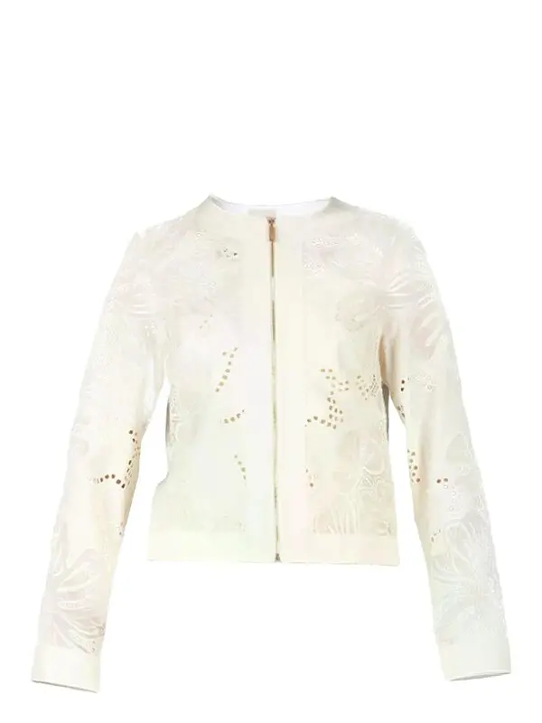 Elie Saab Broderie-anglaise Jacket - White