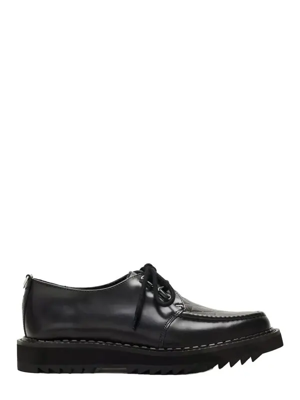 GEORGE COX Leather Boat Shoes - Black