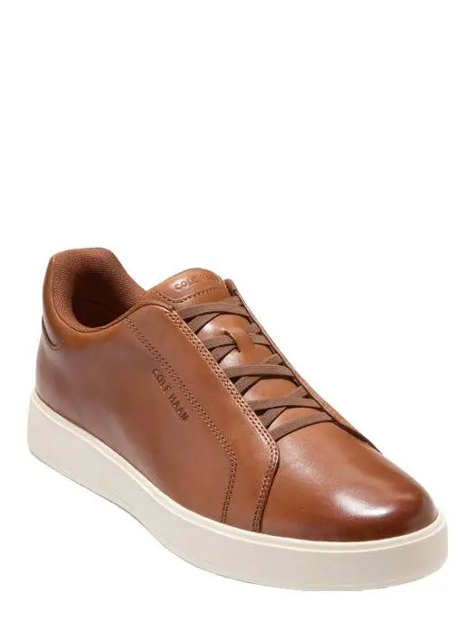 Cole Haan Grandpro Luxe Leather Slip-on Sneaker - British Tan Satin Finish/ivor