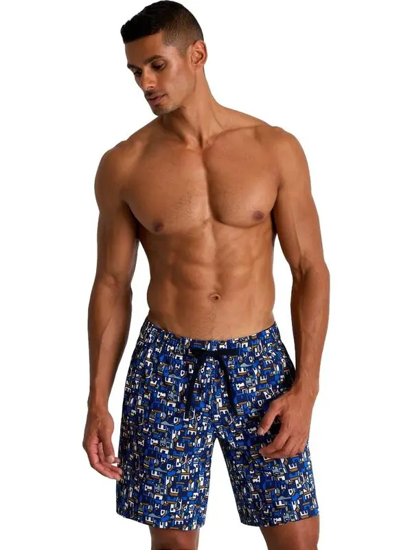 Shan Long Fit Swim Trunks - Print