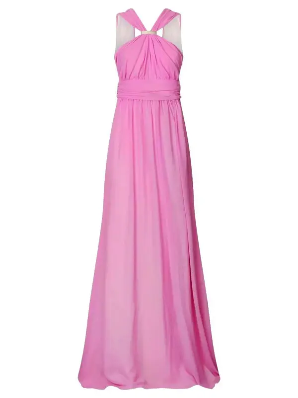 Liu Jo Draped Halterneck Maxi Dress - Pink