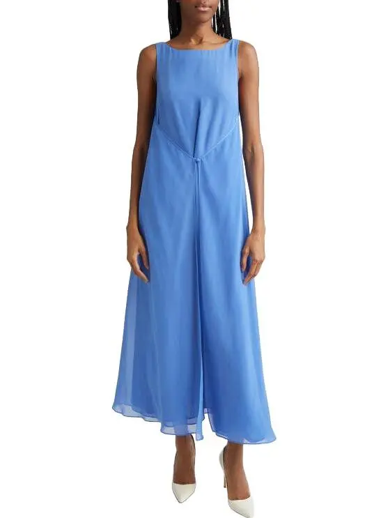 Emporio Armani Techno Georgette Maxi Dress - Periwinkle