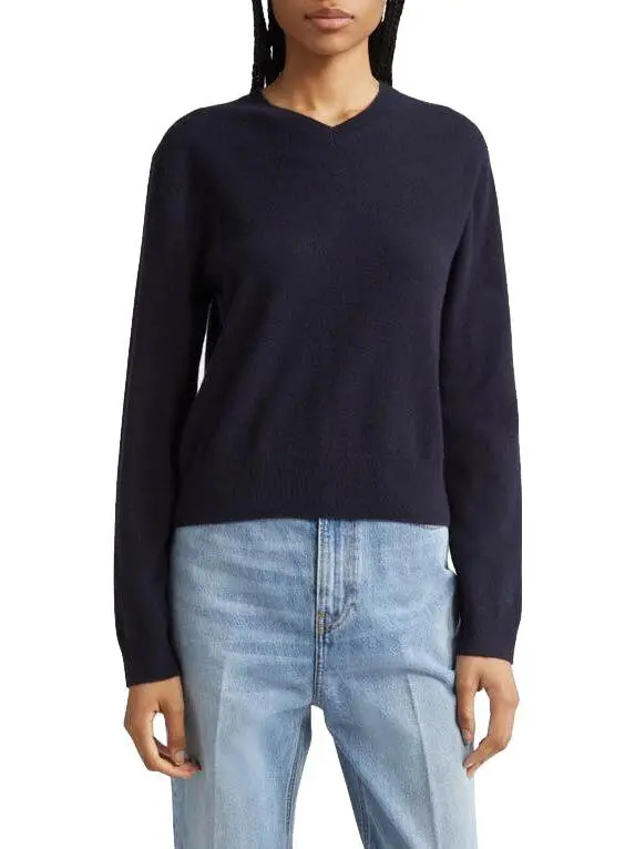 TOTEME Classic V-neck Cashmere Sweater - Navy