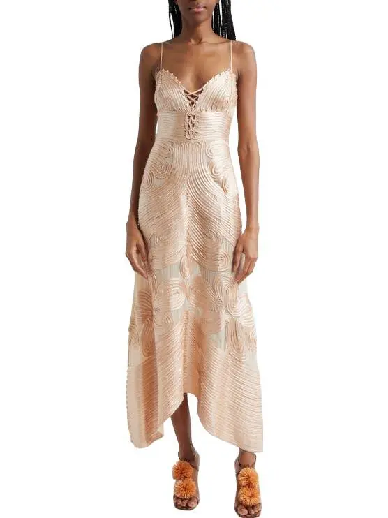Ulla Johnson Vesna Corded Silk Lace Dress - Peony