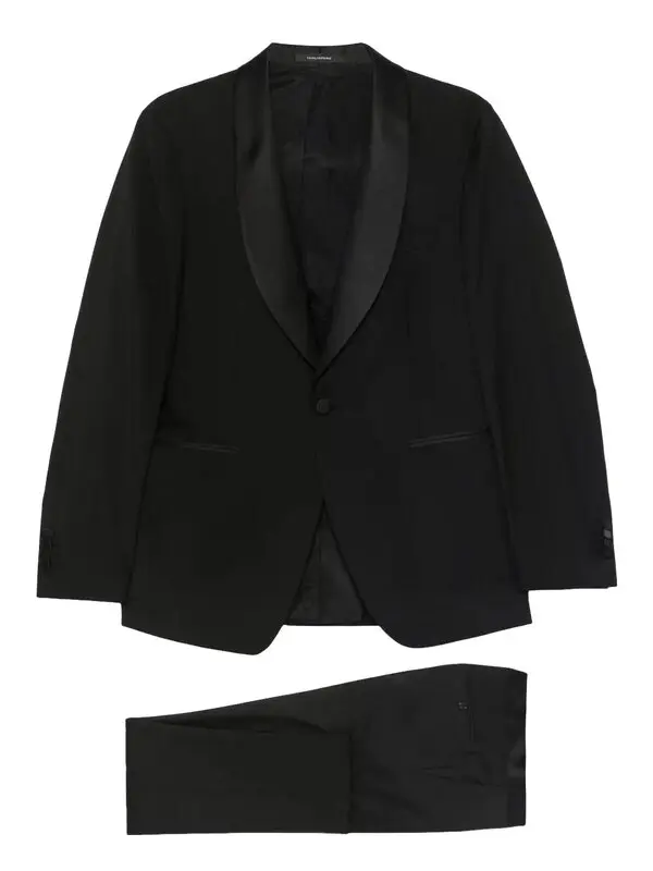 Tagliatore Satin-trim Suit - Black