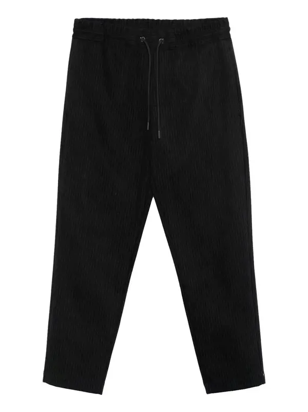 BOSS Pinstripe Tapered Trousers - Black