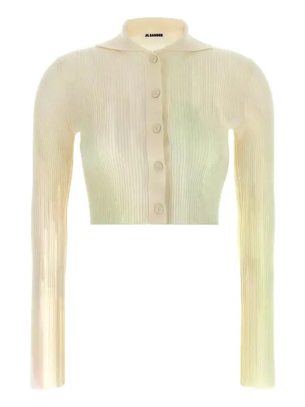 JIL SANDER Ribbed-knit Cardigan - Neutrals